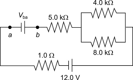 The current through the 4.0 k ohm resistor in the figure is 3.35 mA ...