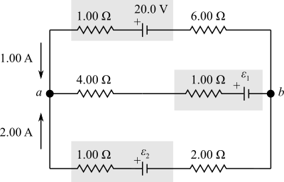 Find the EMFs E1 & and E2 in the circuit of the Figure below, and find ...