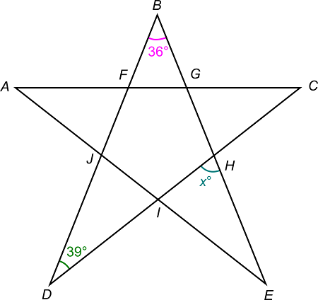 What is the value of angle x? | Homework.Study.com