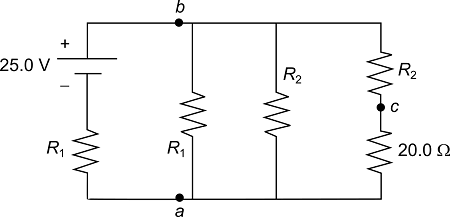 Consider the circuit shown in the figure below. (Assume R1 = 16.0 ohms ...