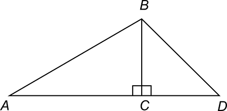 In the diagram below, m angle A = 30 degrees, m angle D = 45 degrees ...