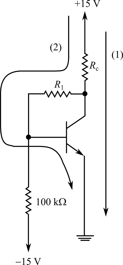 Large Signal DC Analysis of BJT Circuits. Find R1 and Rc for a Q point ...
