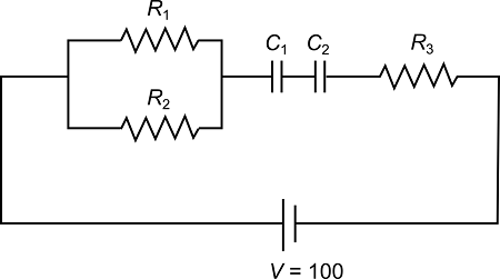 Find the time constant. Given: R1 = 1 ohm, R2 = 2 ohms, R3 = 3 ohms, C1 ...