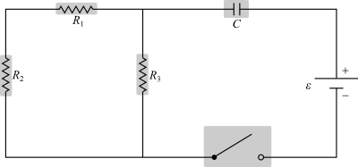 Consider the RC circuit shown in the figure below. Suppose R1 = 6.0 ...