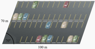 A parking lot has the shape of a parallelogram (see figure). The ...