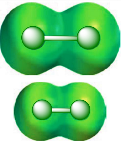 Below are electrostatic charge potential (ECP) plots for Cl2 and F2 ...