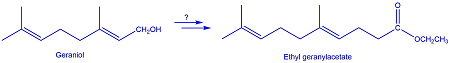 Show how to convert geraniol and the chief constituent of rose oil into ...