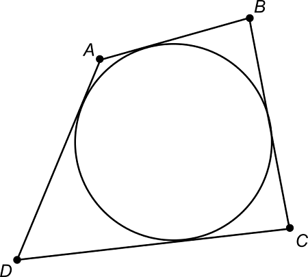Quadrilateral ABCD is such that each of its sides is tangent to the ...