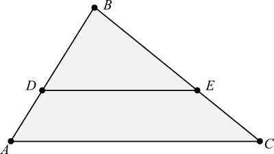 In the triangle below we have DE parallel to AC, AC = 12, DE = 8, and ...