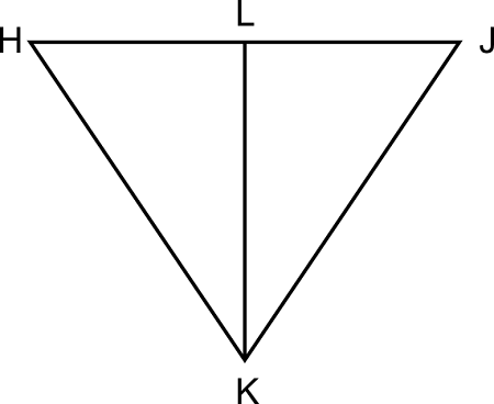 Overline KL is an altitude of the triangle HJK. m angle H = (2x - 27 ...
