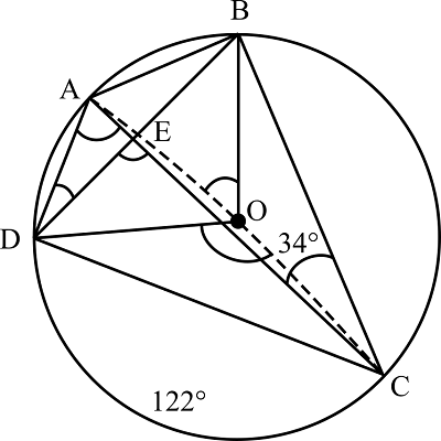 In the following figure, what is the measure of arc AB and angle DEC ...