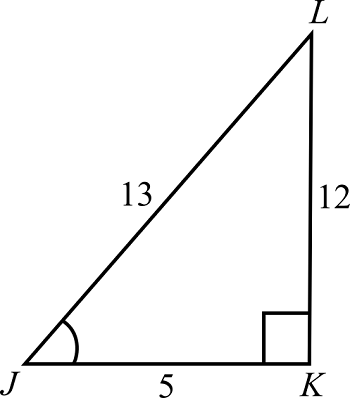 Consider a triangle JKL. Find the solutions as simplified ratios ...