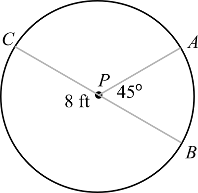 Evaluate the length of arc AB. | Homework.Study.com