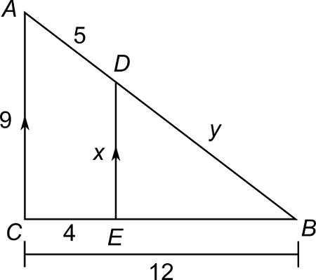 Find the value of x and y for the given diagram. | Homework.Study.com