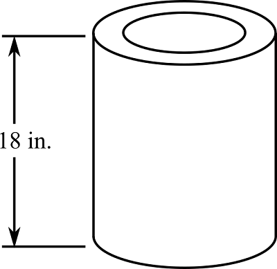 Find the volume of the following the following cylinder with an outer ...