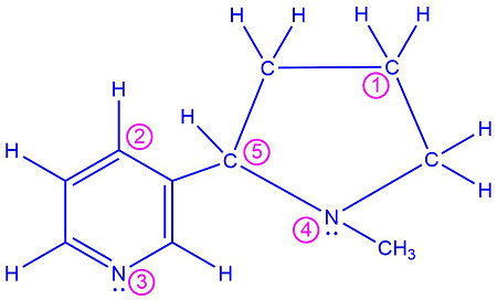 Predict the hybridization at the numbered atoms ((1), (2) and so on) in ...