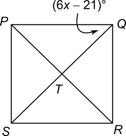 Solve for x. PQRS is a square. | Homework.Study.com