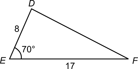 Find the area of triangle DEF to the nearest tenth. O 63.9 square units ...