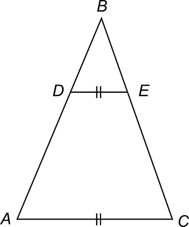 In the triangle shown, DB = 25, DE = 12, AC = 33, and AC is parallel to ...