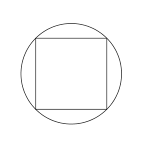 A square is inscribed in a circle as shown. If the area of the circle ...
