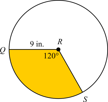 Find the area of sector QRS. | Homework.Study.com