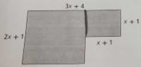 Write an expression to represent the area of the figure. Show full ...