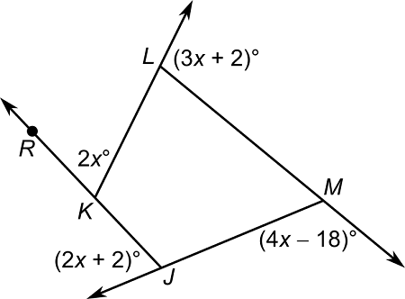 Find the measure of angle LKJ. | Homework.Study.com