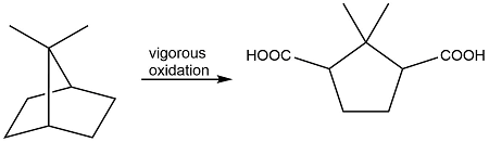 Vigorous oxidation of the following bicycloalkene breaks the carbon ...
