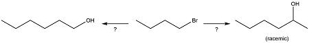Show how 1-bromobutane can be converted into either of the two products ...