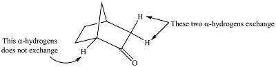 The following bicyclic ketone has two a-carbons and three a-hydrogens ...