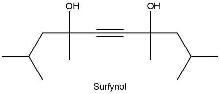 Following is the structural formula of Surfynol, a defoaming surfactant ...
