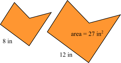 These figures are similar. The area of one is given. Find the area of ...