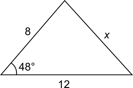 For the following triangle, find the side labeled x. | Homework.Study.com