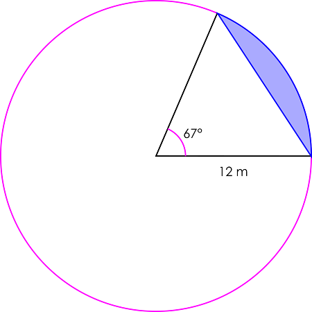 Find the area of the shaded region. Round your answer to one decimal ...