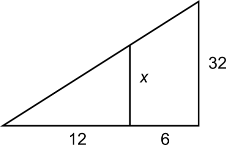 The triangles shown are similar. Find the exact length of x. a. 16/3 b ...