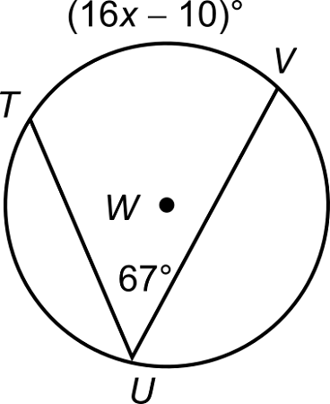 It is given that W is a midpoint and angle TUV = 67 degrees, determine ...