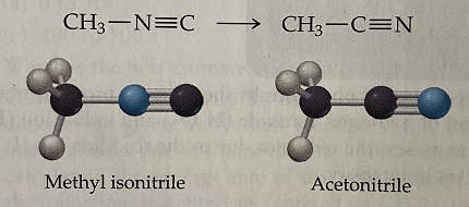 The rearrangement of methyl isonitrile (CH_3NC) to acetonitrile (CH_3CN ...