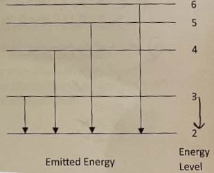 Upon absorption of photons, hydrogen atoms show different emission ...