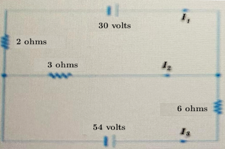 Use matrices to solve the following: * Find the currents (I_1, I_2, and ...