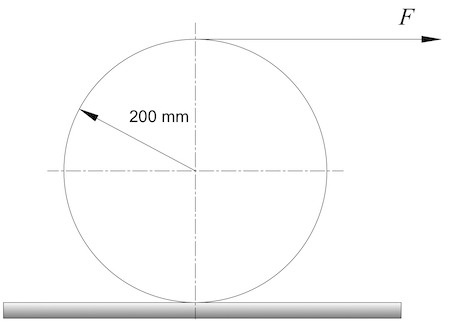 For the side view of the solid cylinder shown, the mass is 100 kg, the ...
