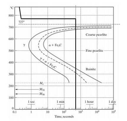 1) Using the isothermal transformation diagram for a 1.13 wt% C steel ...