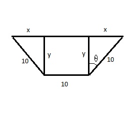 A rain gutter is to be constructed from a metal sheet of width 30 ...