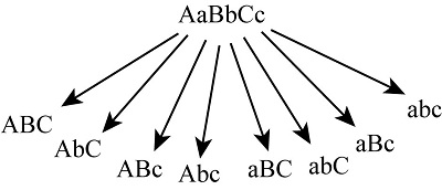 Show all the different kinds of gametes that could be produced by the ...