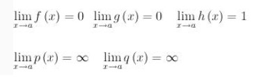 Consider the given limits (a is a constant). Evaluate each limit below ...