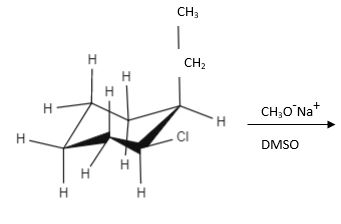 Draw the major organic E2 reaction product formed when cis-1-chloro-2 ...