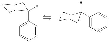 1) Shown below are the two conformations of phenylcyclohexane, provide ...