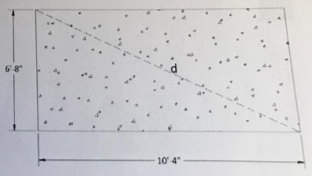 A 6'-8" x 10'-4" rectangular concrete pad is to be formed. Calculate ...