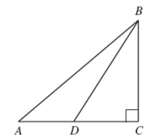 Consider the figure. Find AB if BC = 4, BD = 5, and AD = 4. | Homework ...
