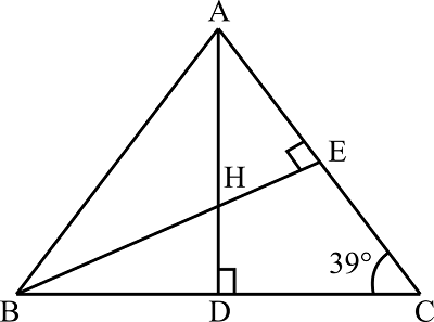 ABC is an acute angle triangle with points D and E on BC and AC ...