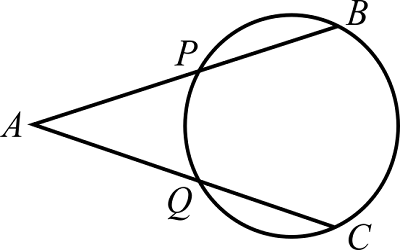Prove that if two secants to a circle from an external point are equal ...